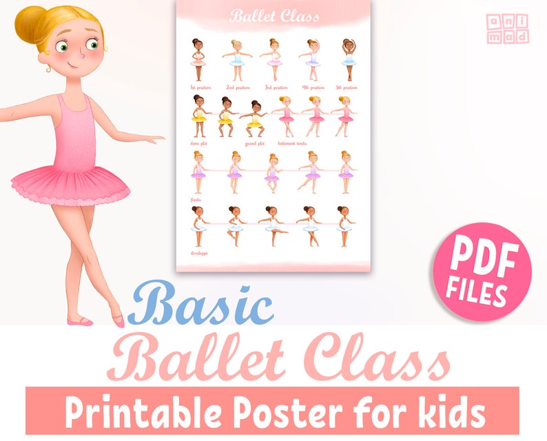 BALLET POSES Printable Poster for Girls Ballet Class BASIC - Etsy Canada