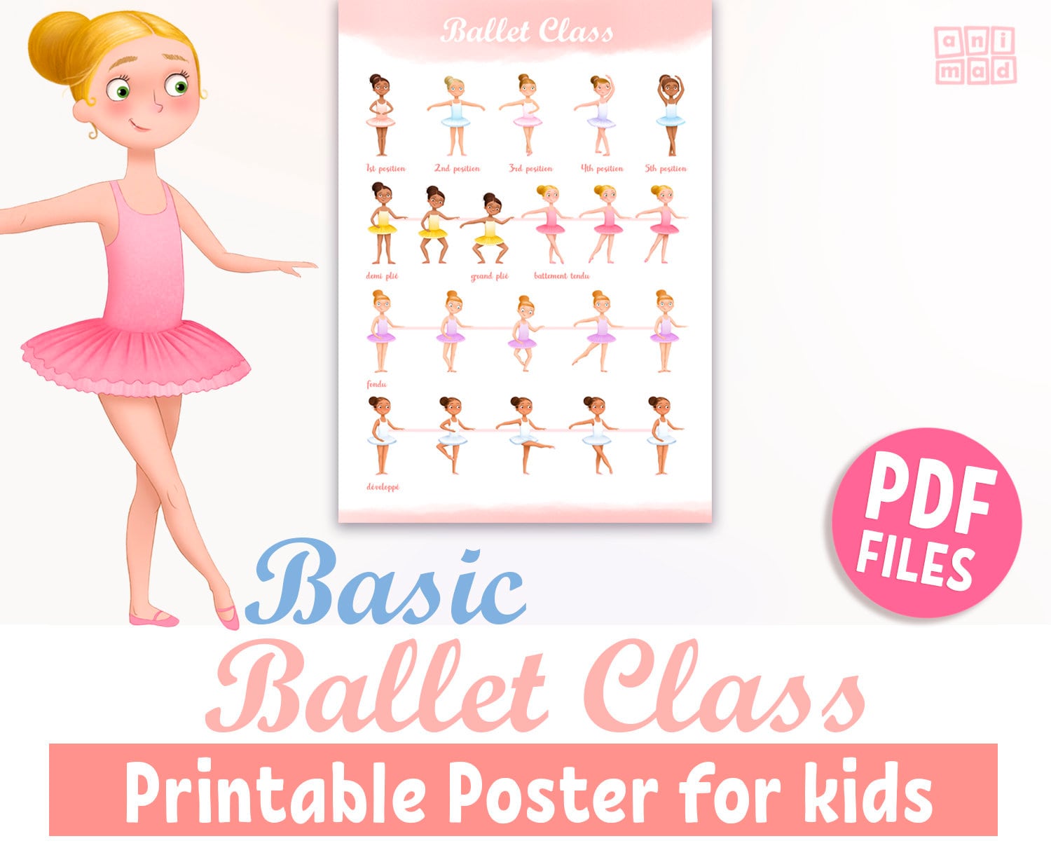 BALLET POSES Printable Poster for Girls Ballet Class BASIC - Etsy Canada