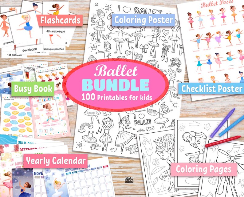 BALLET BUNDLE for Girls, Printable Busy Book Activities, Ballerina ...