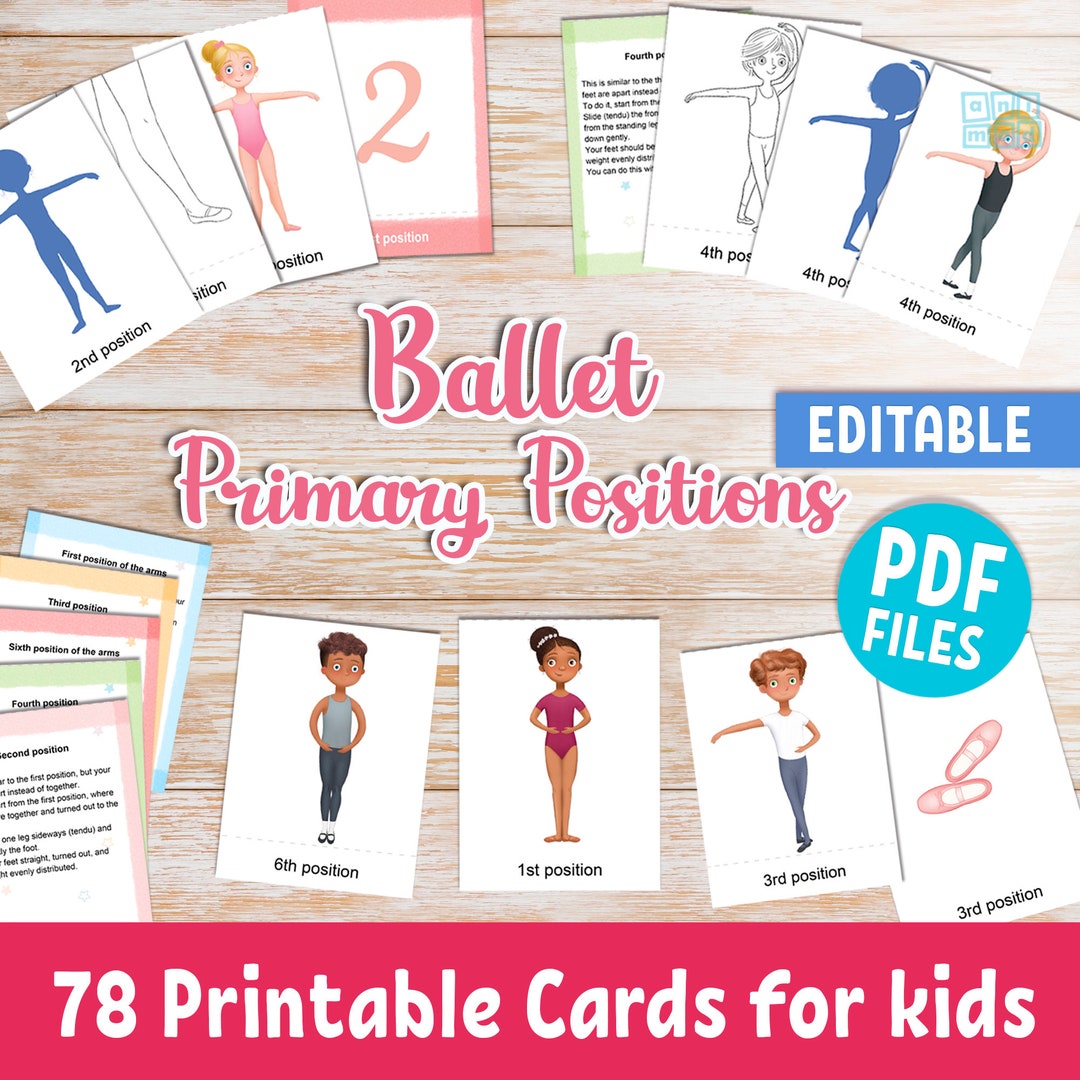 Ballet Primary Positions Printable Flashcards for Boys and Girls, 78 ...