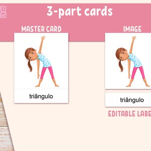 YOGA POSES Printable Flashcards for Preschool Kids in Portuguese ...
