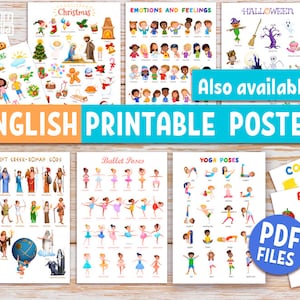 PROFESSIONS Printable Poster for Kids, 24 Occupations and Community ...