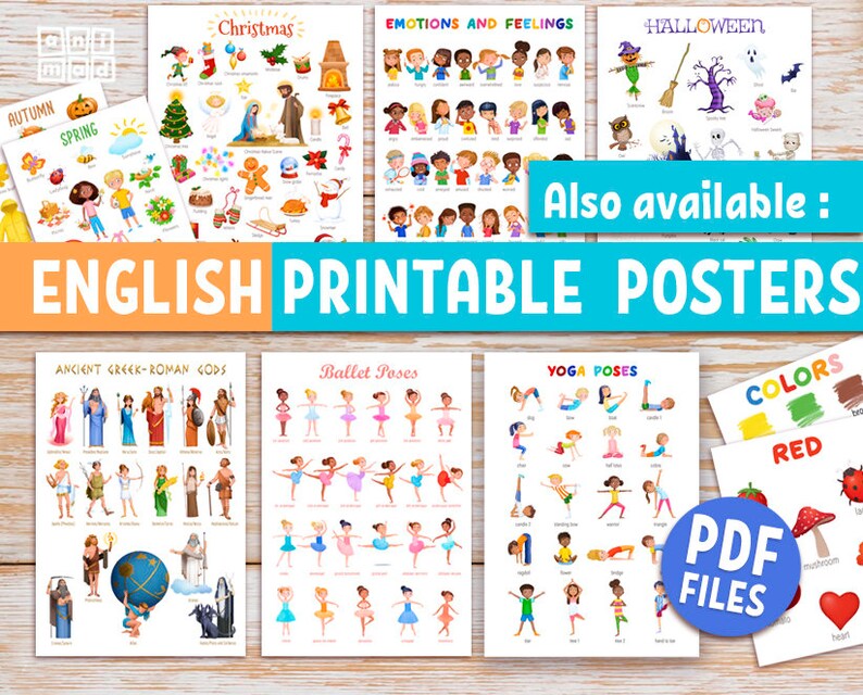 PROFESSIONS Printable Poster for Kids, 24 Occupations and Community ...