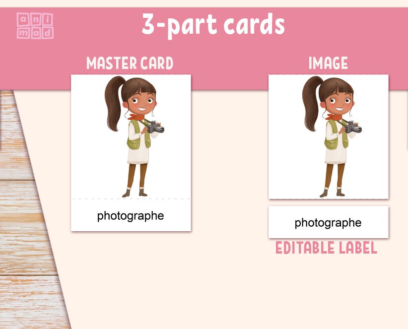 Tarjetas didácticas imprimibles de PROFESIONES para niños en edad ...