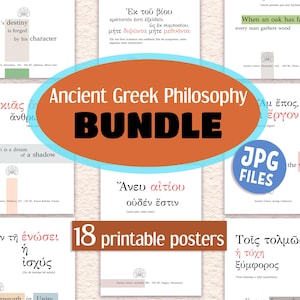 Ancient Greek PHILOSOPHY POSTERS BUNDLE, Set of 18 Printable Quotes for ...