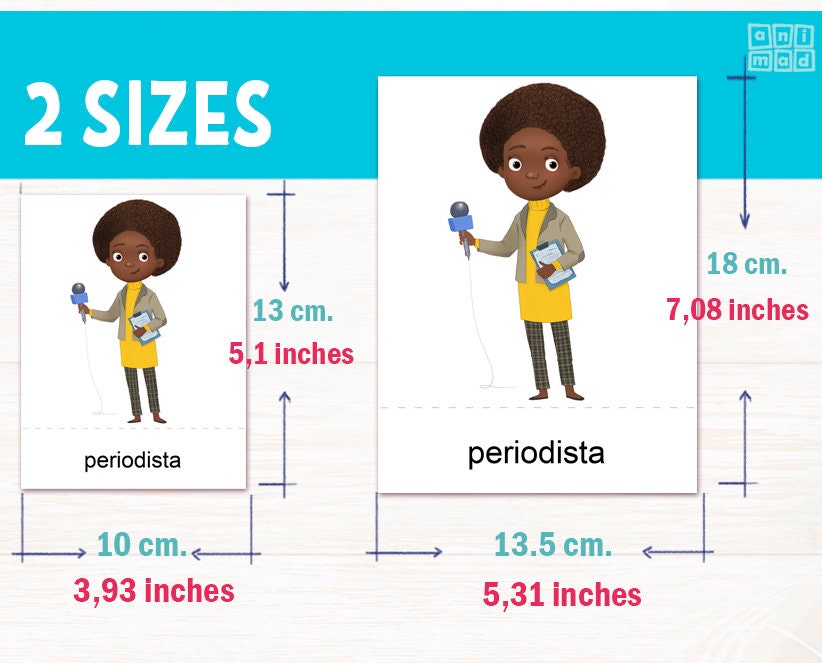 PROFESSIONS Printable Flashcards for Preschool Kids in Spanish and ...