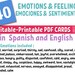 EMOTIONS and FEELINGS Printable Flashcards in Spanish & English for ...