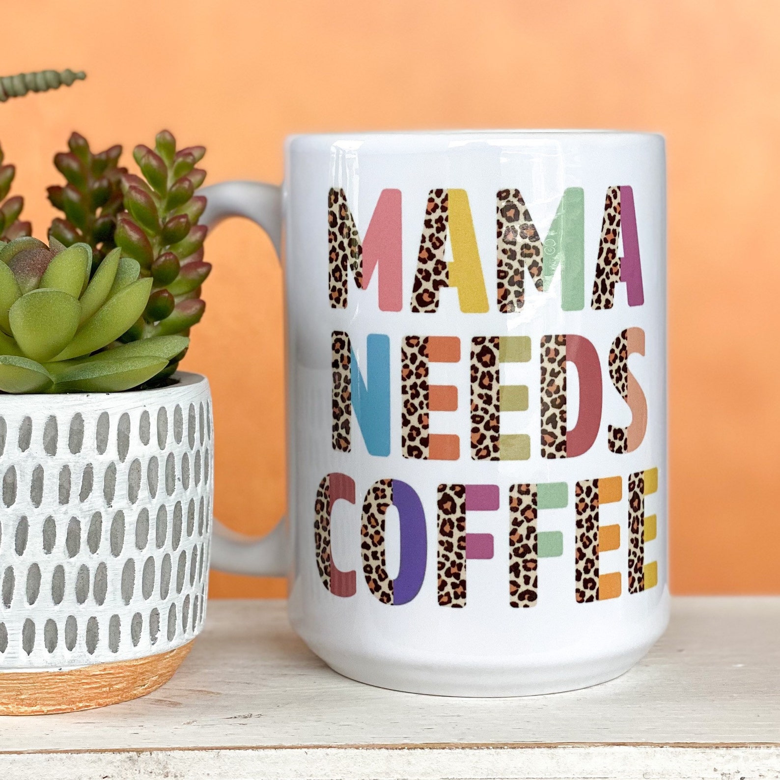 Mama Needs Coffee Mug Christmas T For Mom 15oz Coffee Etsy