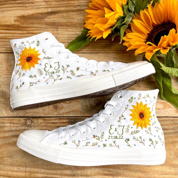 Sunflower Converse - Etsy