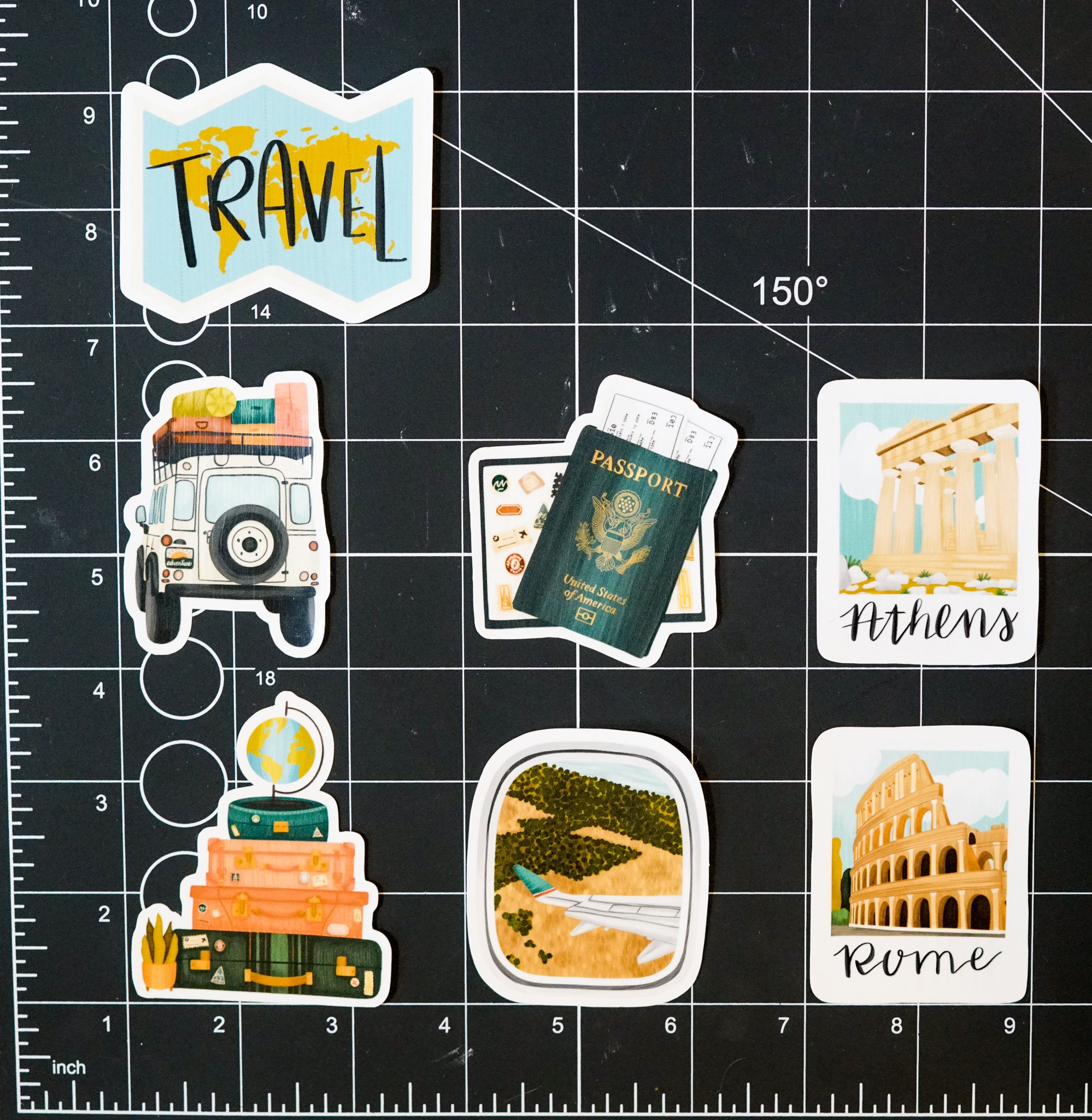 Travel Map Sticker, Die-cut, Laptop Sticker, Journal Sticker, Water ...