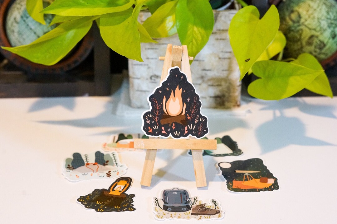 Campfire Sticker, Die-cut, Laptop Sticker, Journal Sticker, Water ...