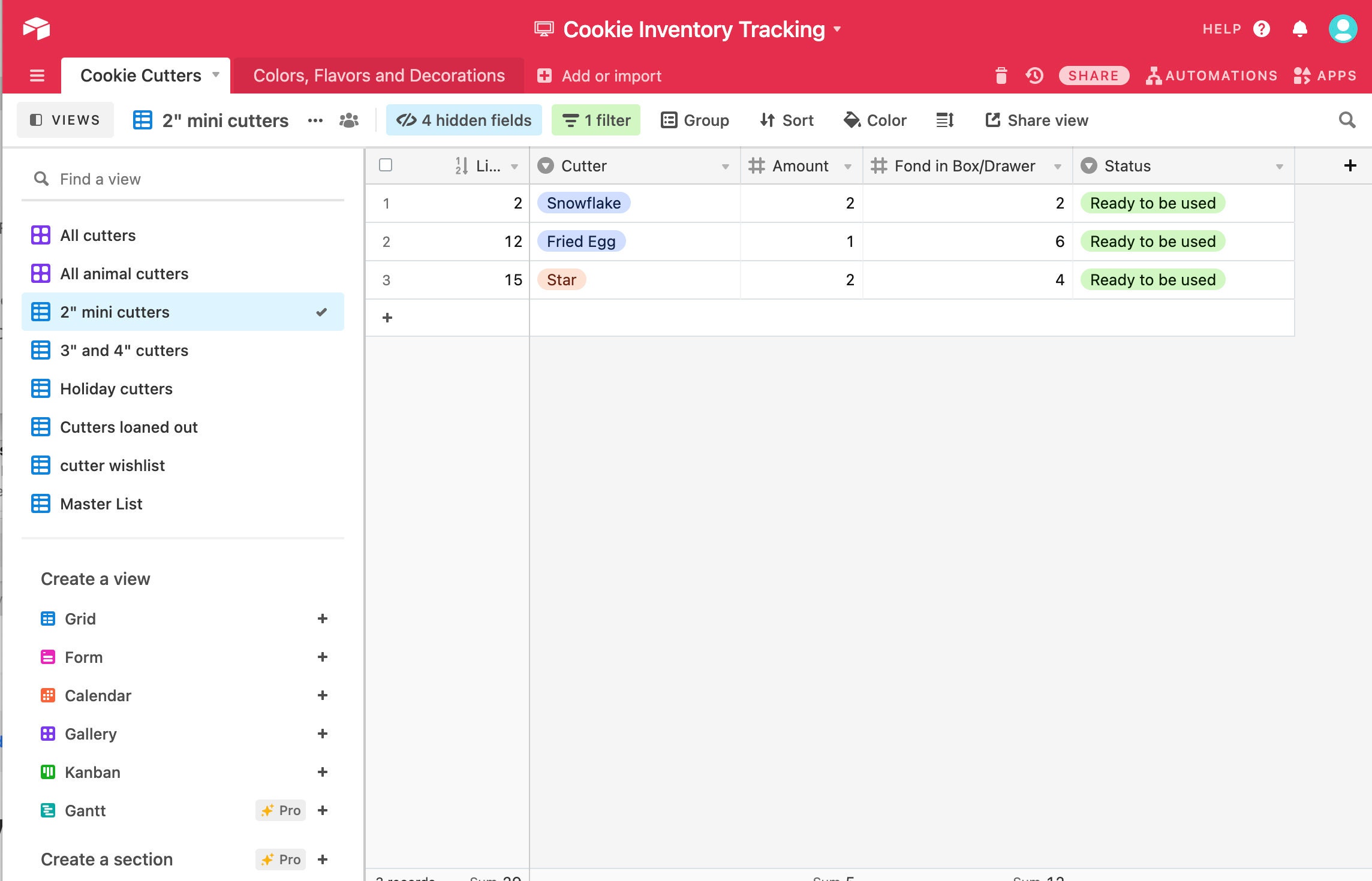 Cookie Cutter & Inventory Tracking - Etsy