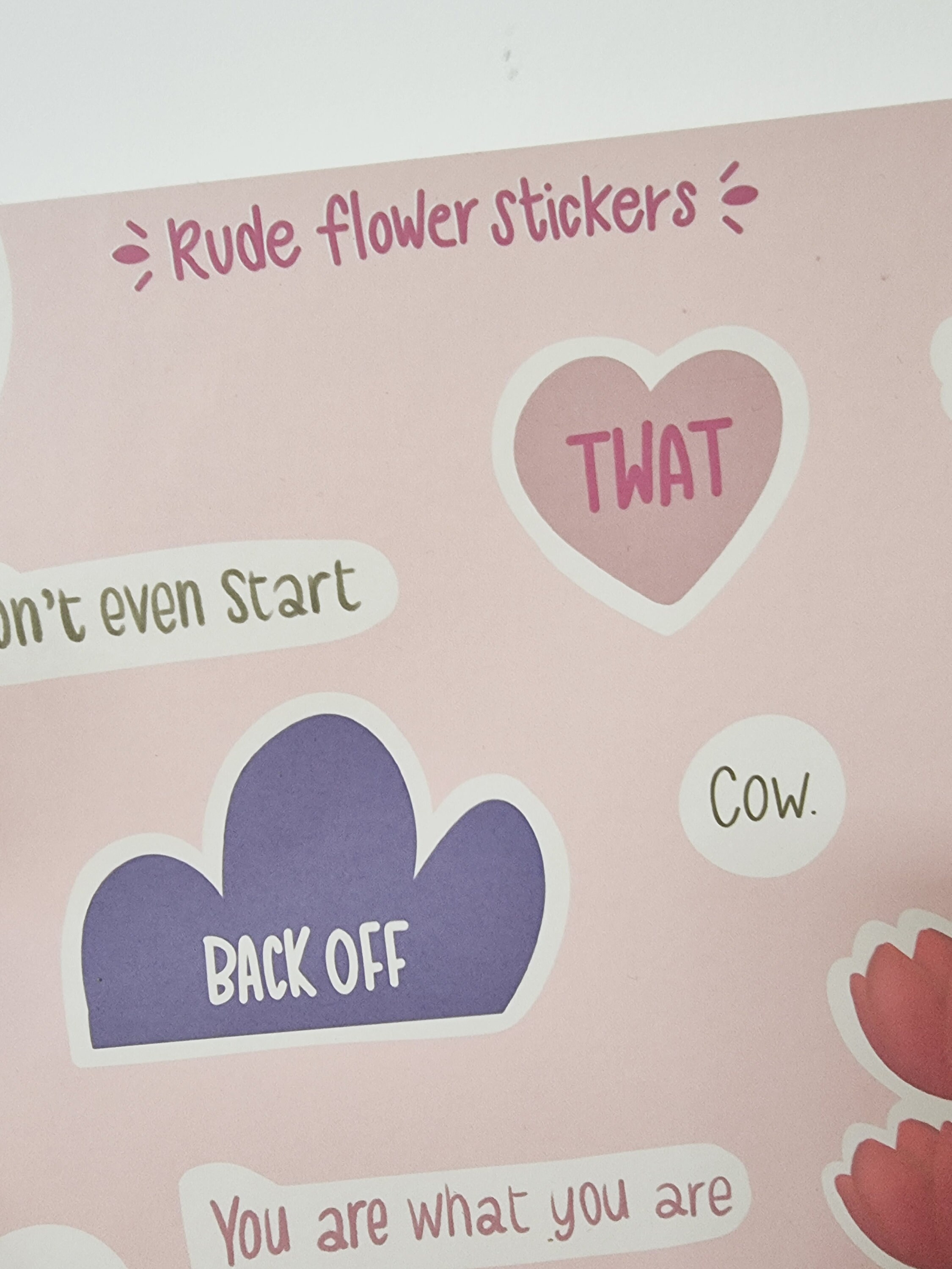 Rude Stickers, Rude Flower Stickers, Bad Words Stickers, Curse Sticker ...