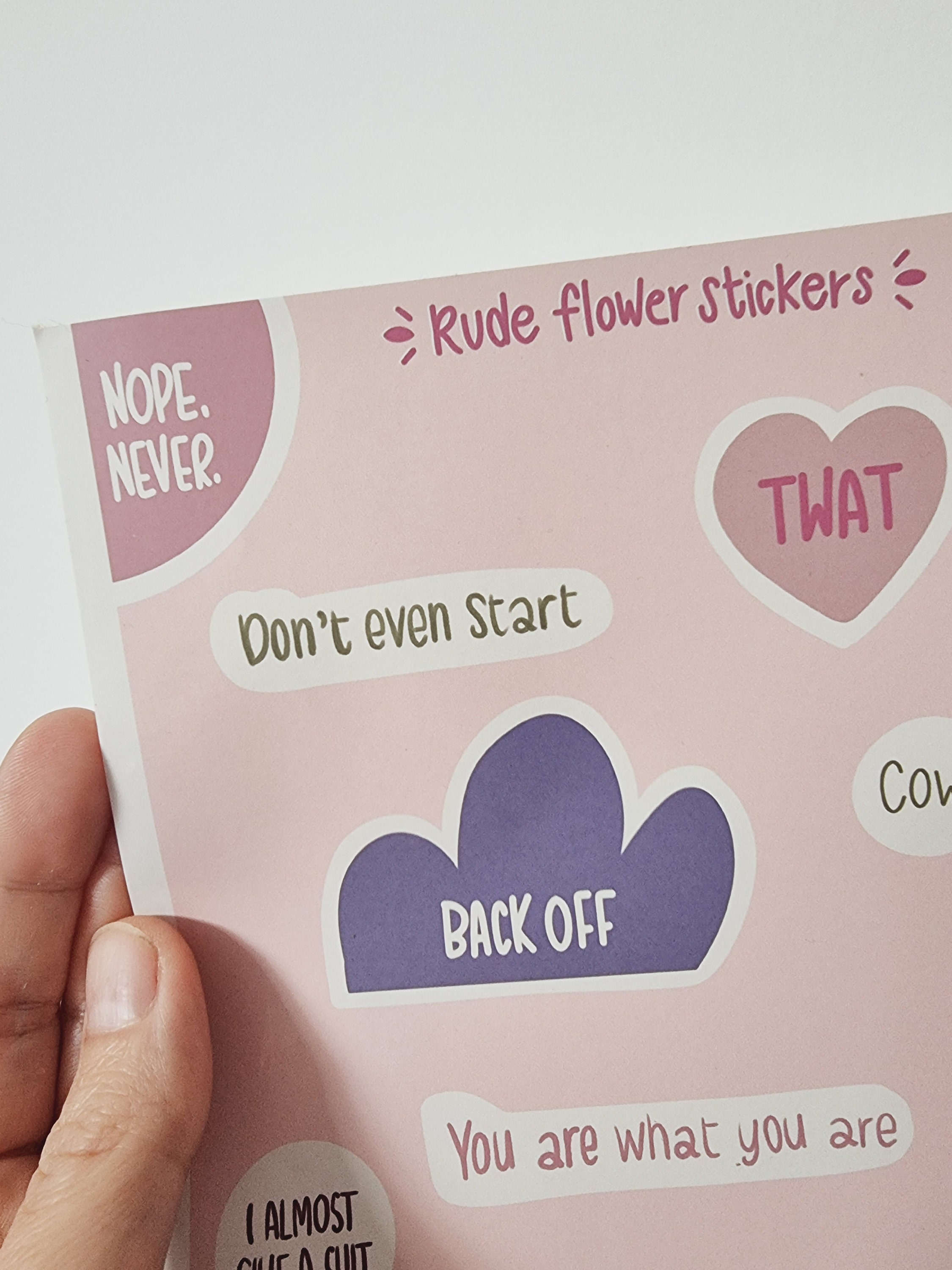 Rude Stickers, Rude Flower Stickers, Bad Words Stickers, Curse Sticker ...