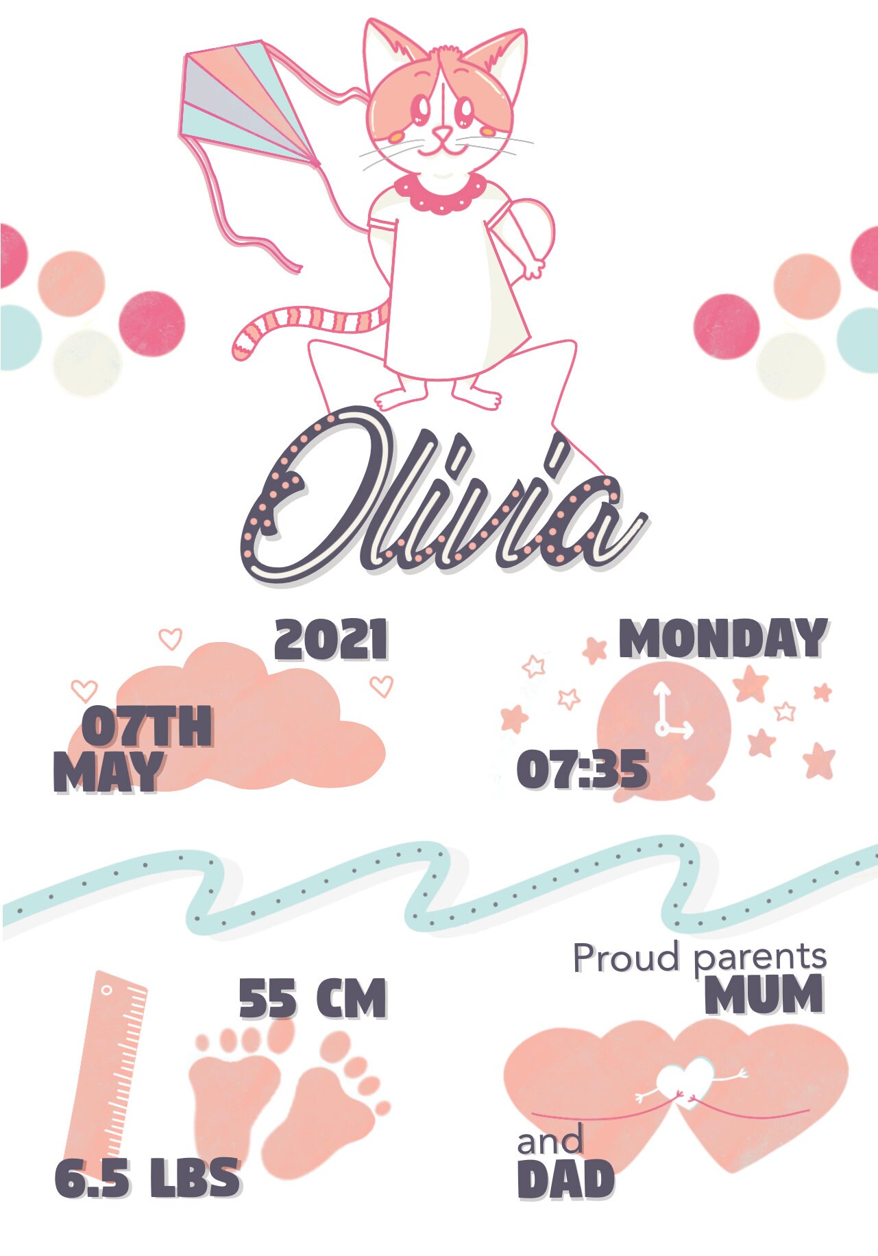 PRINTABLE Newborn Stats Print, Birth Details FRAME, Perfect Gift for a ...