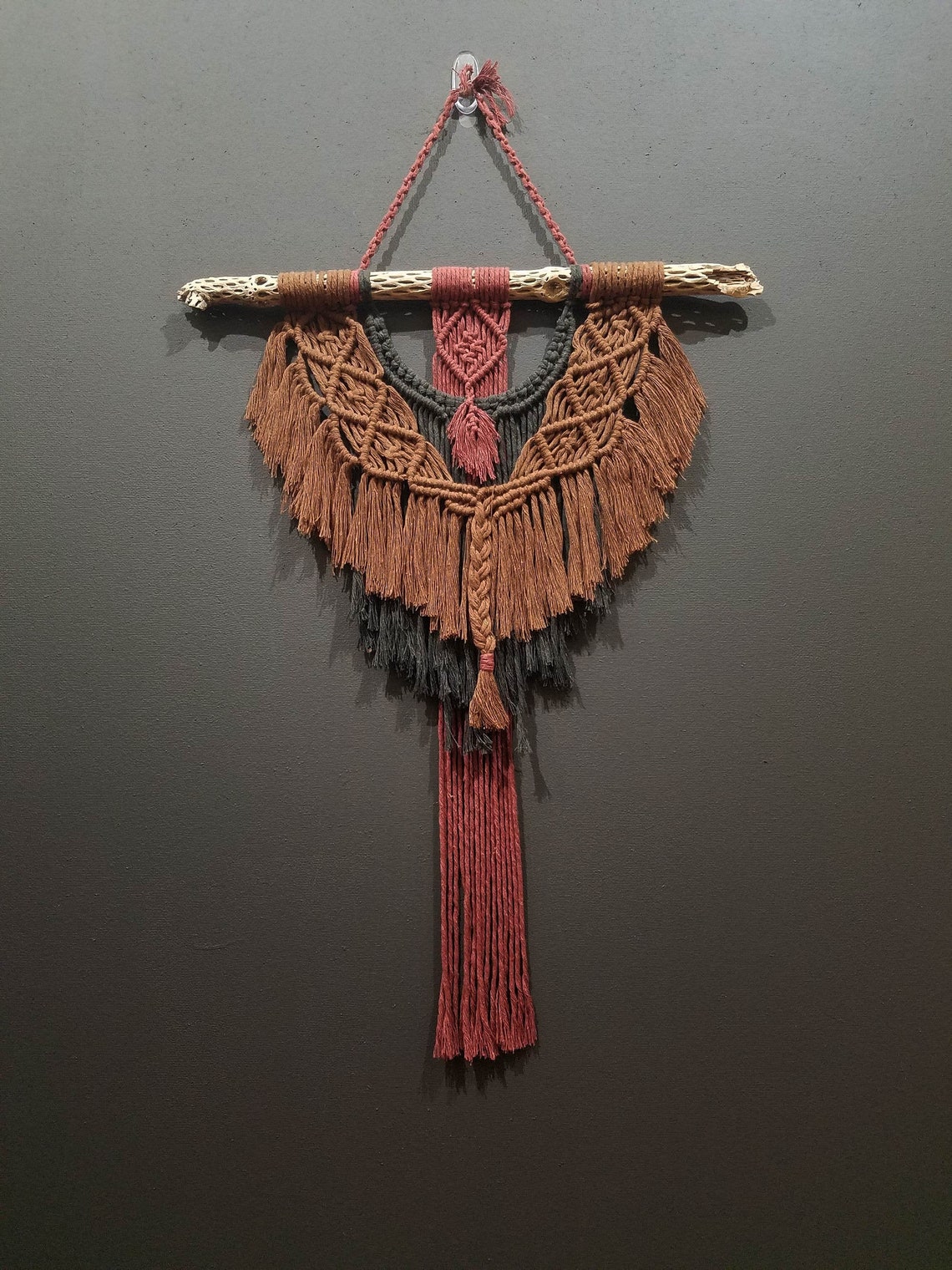 Cholla Stick Macrame, Macrame Wall Hanging, Rustic Wall Decor, Boho ...