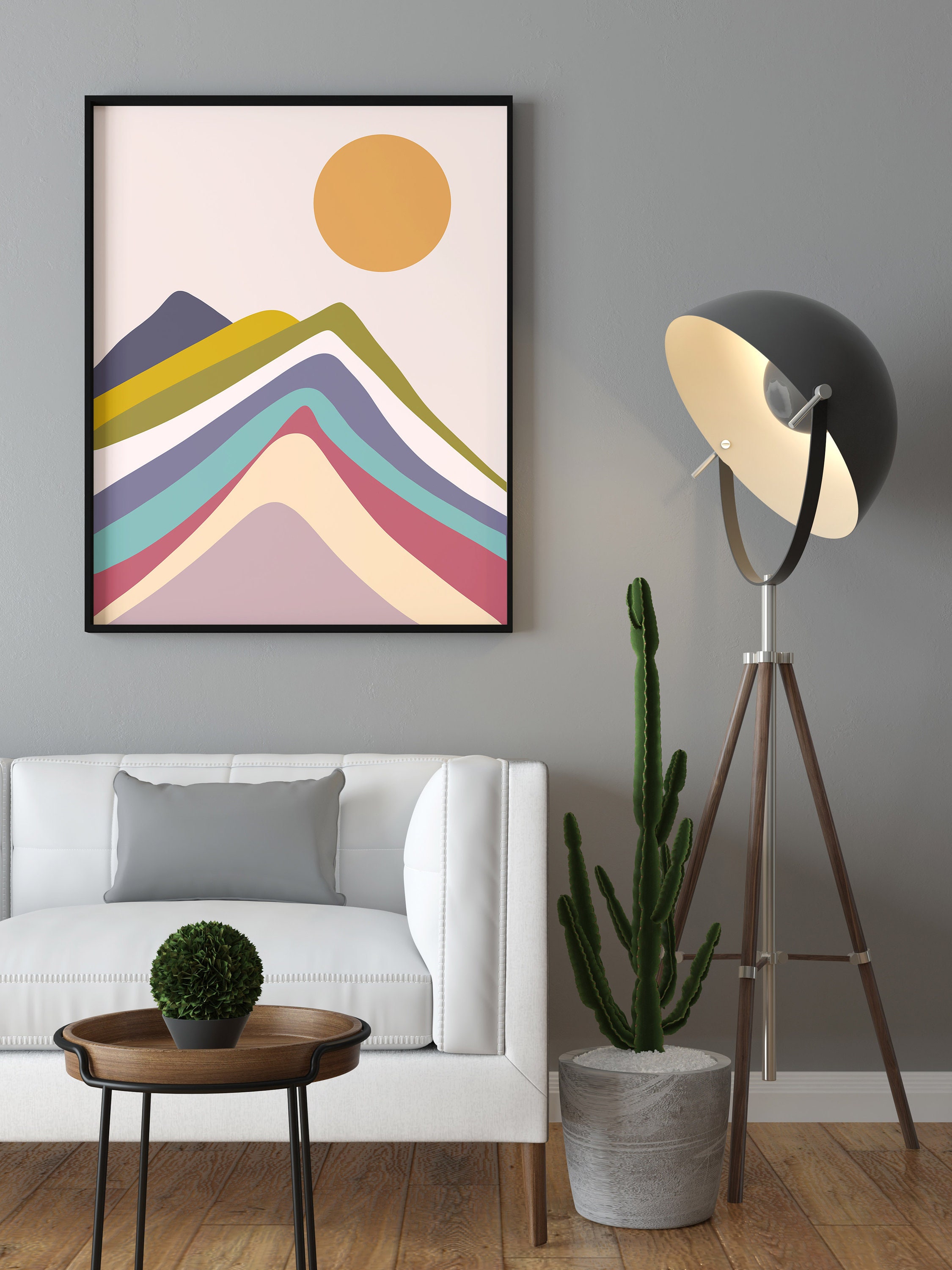 Abstract Desert Art Print Mountains Poster Boho Art Neutral | Etsy