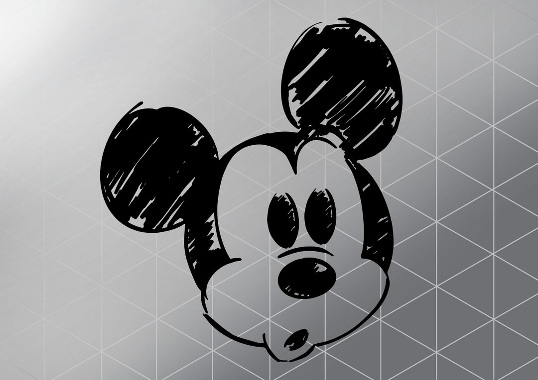 Mouse SVG, Mickey Sketch, SVG Print, Vector Files for Silhouette, Svg ...