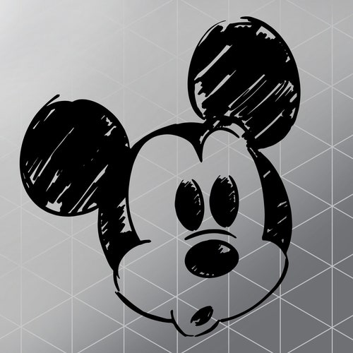 Mouse SVG Mickey Sketch SVG Print Vector Files for - Etsy