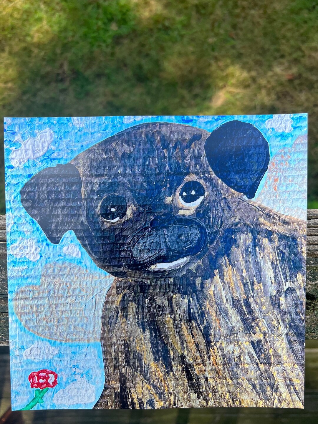 Brindle Pug Print Brindle Pug Remembrance Print Pet Loss Rainbow Bridge ...