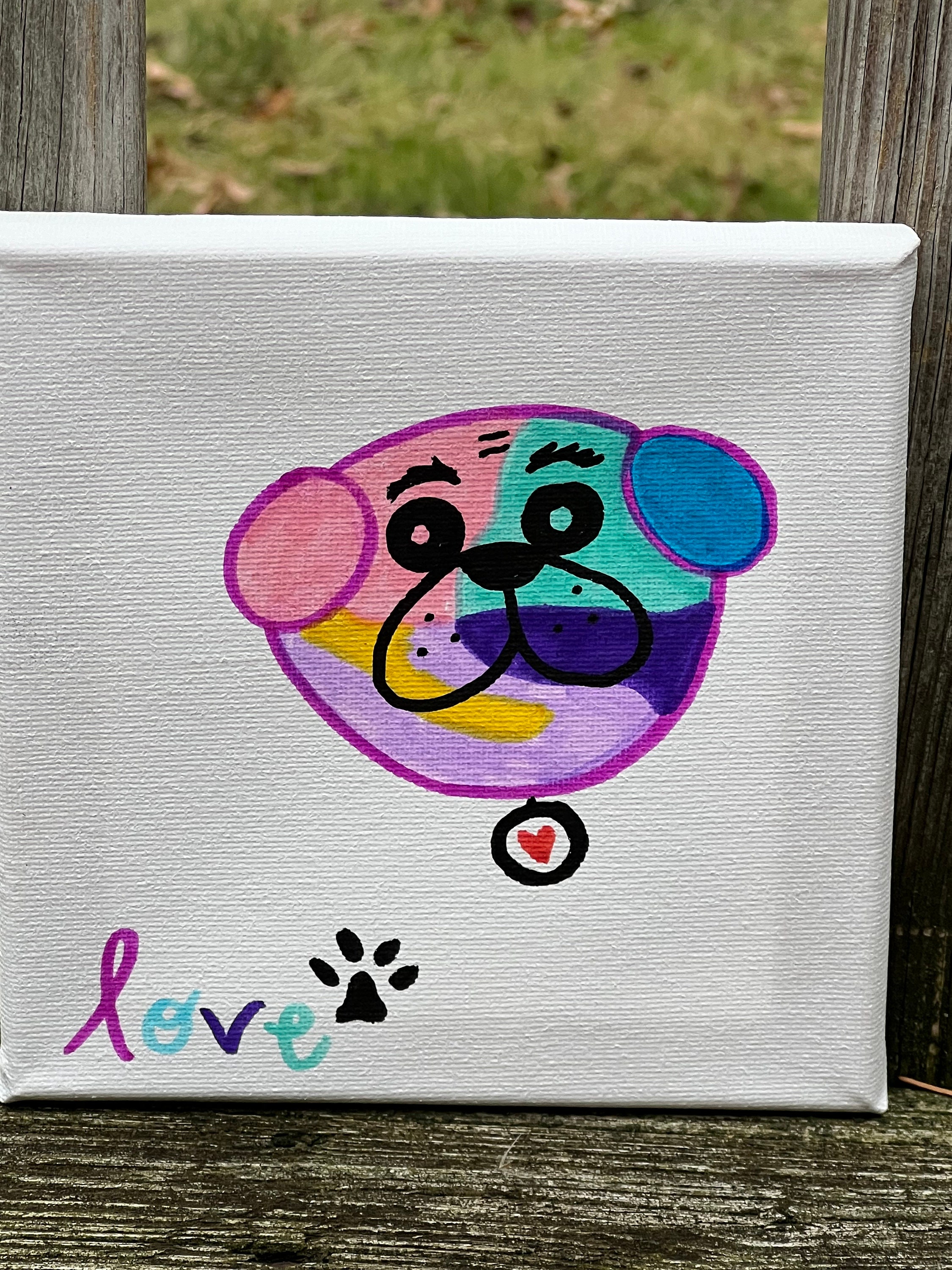 Pug Canvas Pug Love Art Pug Lover Gifts Pet Portrait for the Home Pug ...