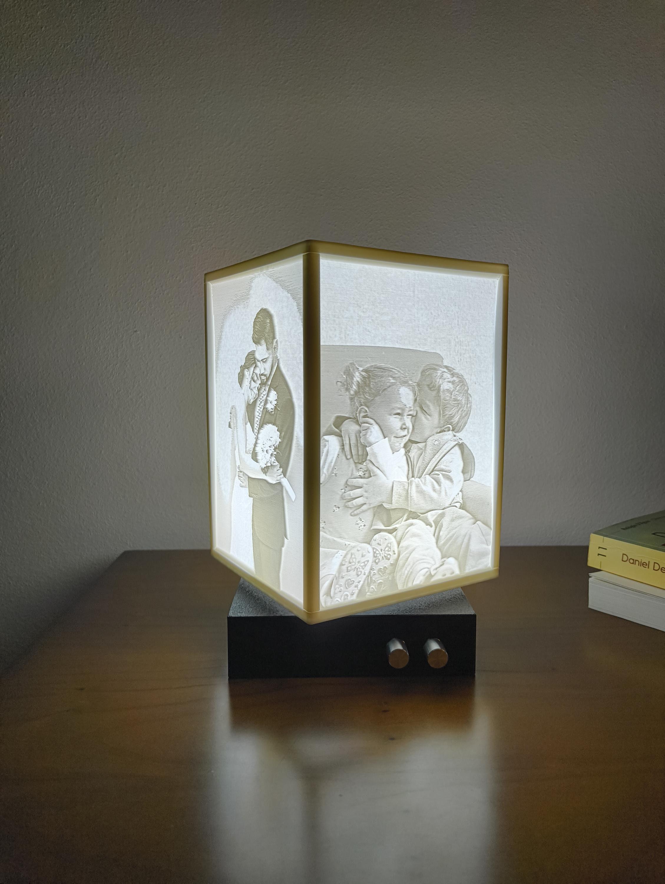 Custom Photo Lithophane Lamp: Rotating Personalized Picture Light - Etsy