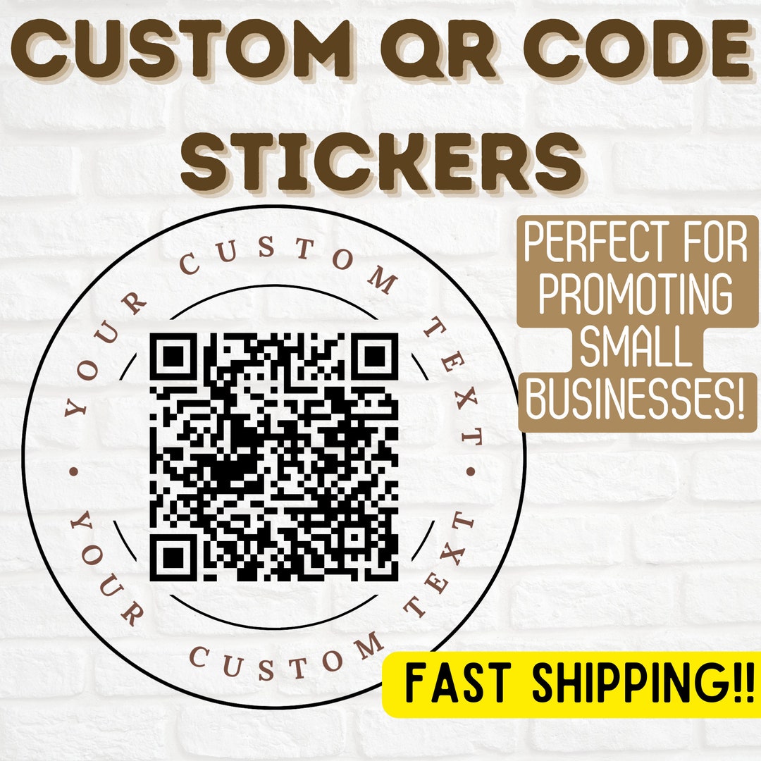 Custom Round QR Code Package Sticker Custom Text Sticker Business ...