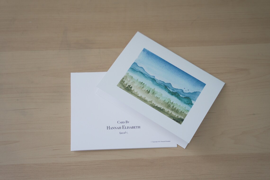 Watercolor Card Landscape Card Set of 6 Notecard Set With - Etsy
