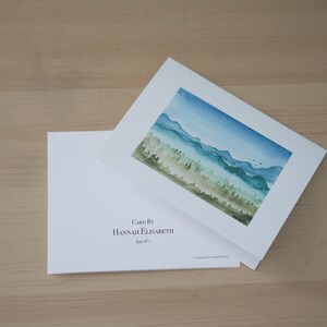 Watercolor Card Landscape Card Set of 6, Notecard Set With Envelope ...