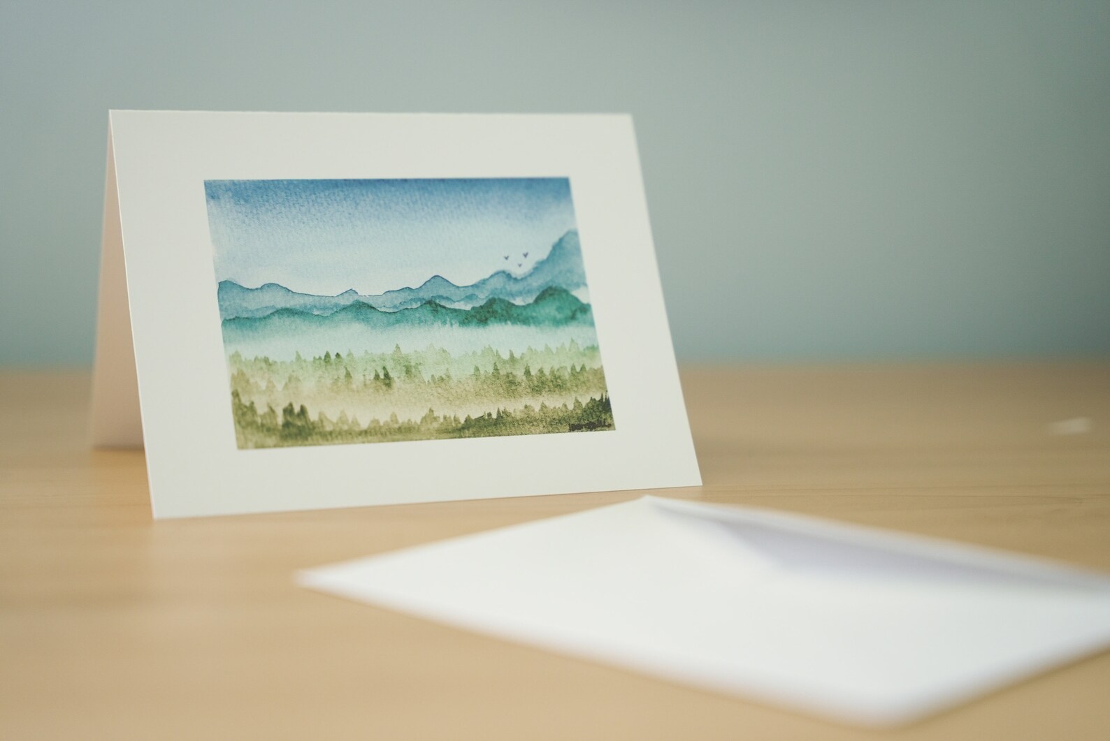 Watercolor Card Landscape Card Set of 6, Notecard Set With Envelope ...