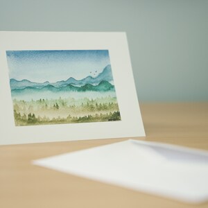 Watercolor Card Landscape Card Set of 6, Notecard Set With Envelope ...
