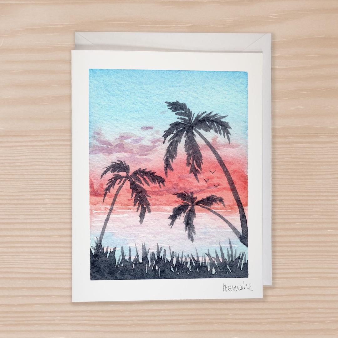 Watercolor Landscape Card Set of 6, Notecard Set With Envelope ...