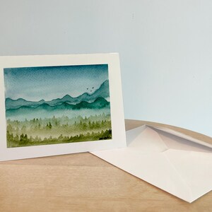 Watercolor Card Landscape Card Set of 6, Notecard Set With Envelope ...