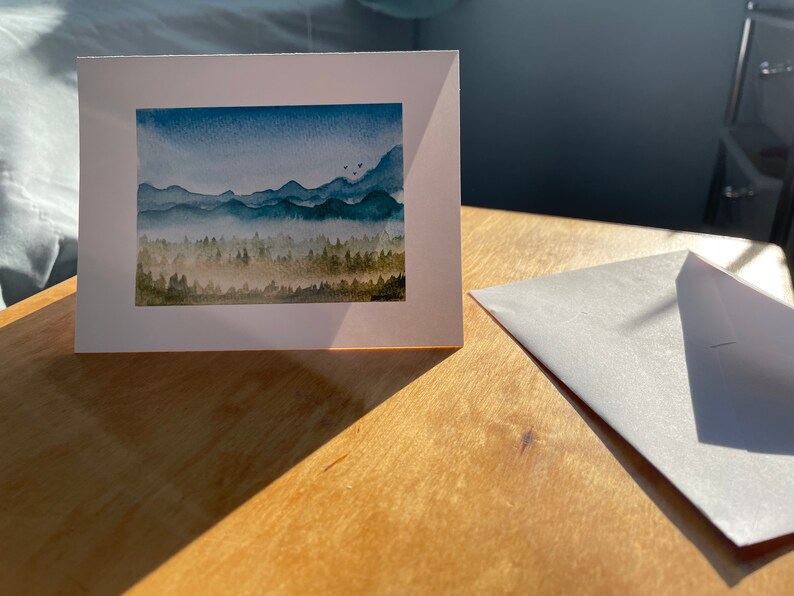 Watercolor Card Landscape Card Set of 6 Notecard Set With - Etsy