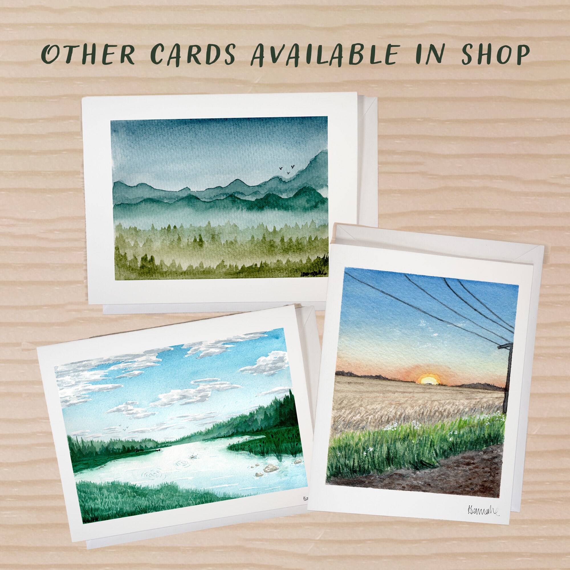 Watercolor Sunset Notecard Set of 6, Notecards With Envelopes ...
