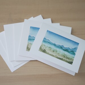 Watercolor Card Landscape Card Set of 6, Notecard Set With Envelope ...