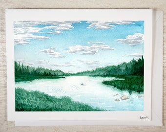 Watercolor Card Landscape Card Set of 6, Notecard Set With Envelope ...
