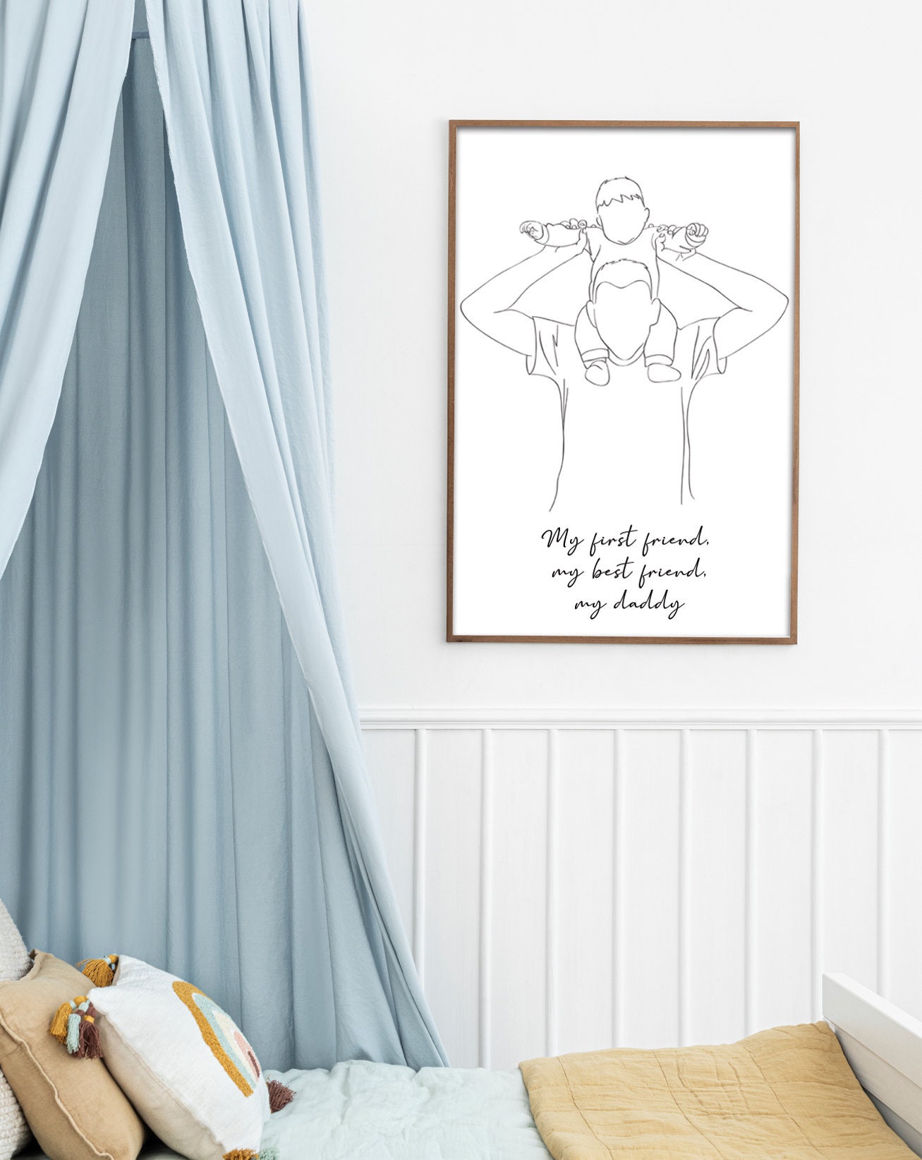 Custom Line Art, Daddy and Me Line Art, Daddy and Baby Line Art, Custom ...