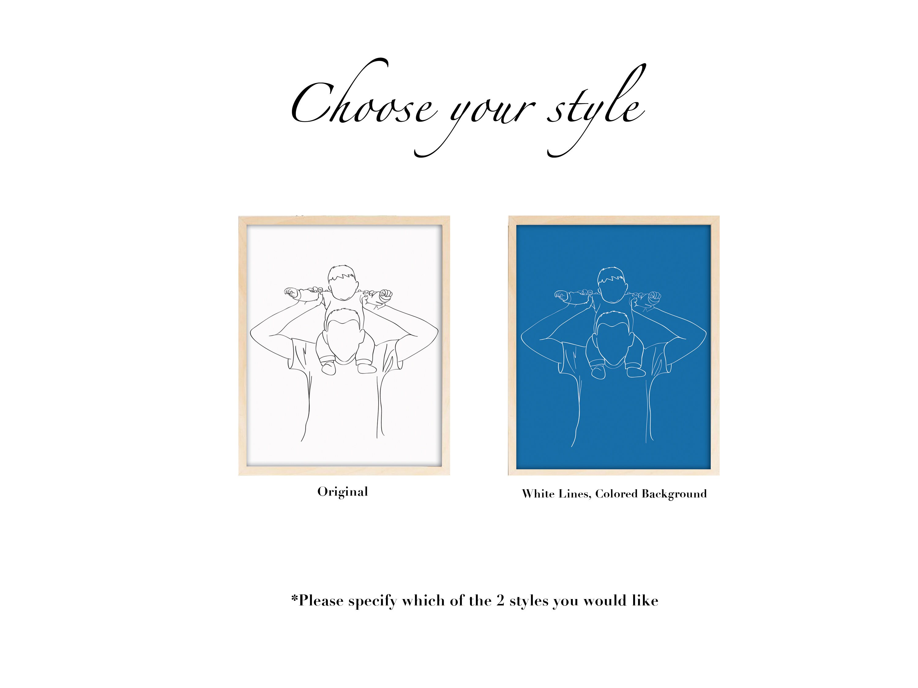 Custom Line Art, Daddy and Me Line Art, Daddy and Baby Line Art, Custom ...