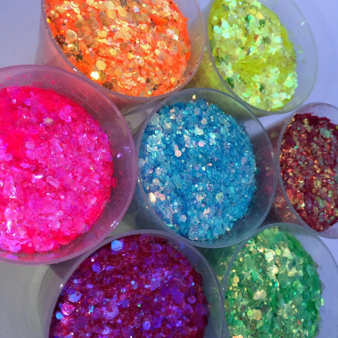 NEW Neon Summer Nail Art Crafts Summer Neon Glitter Mixes - Etsy