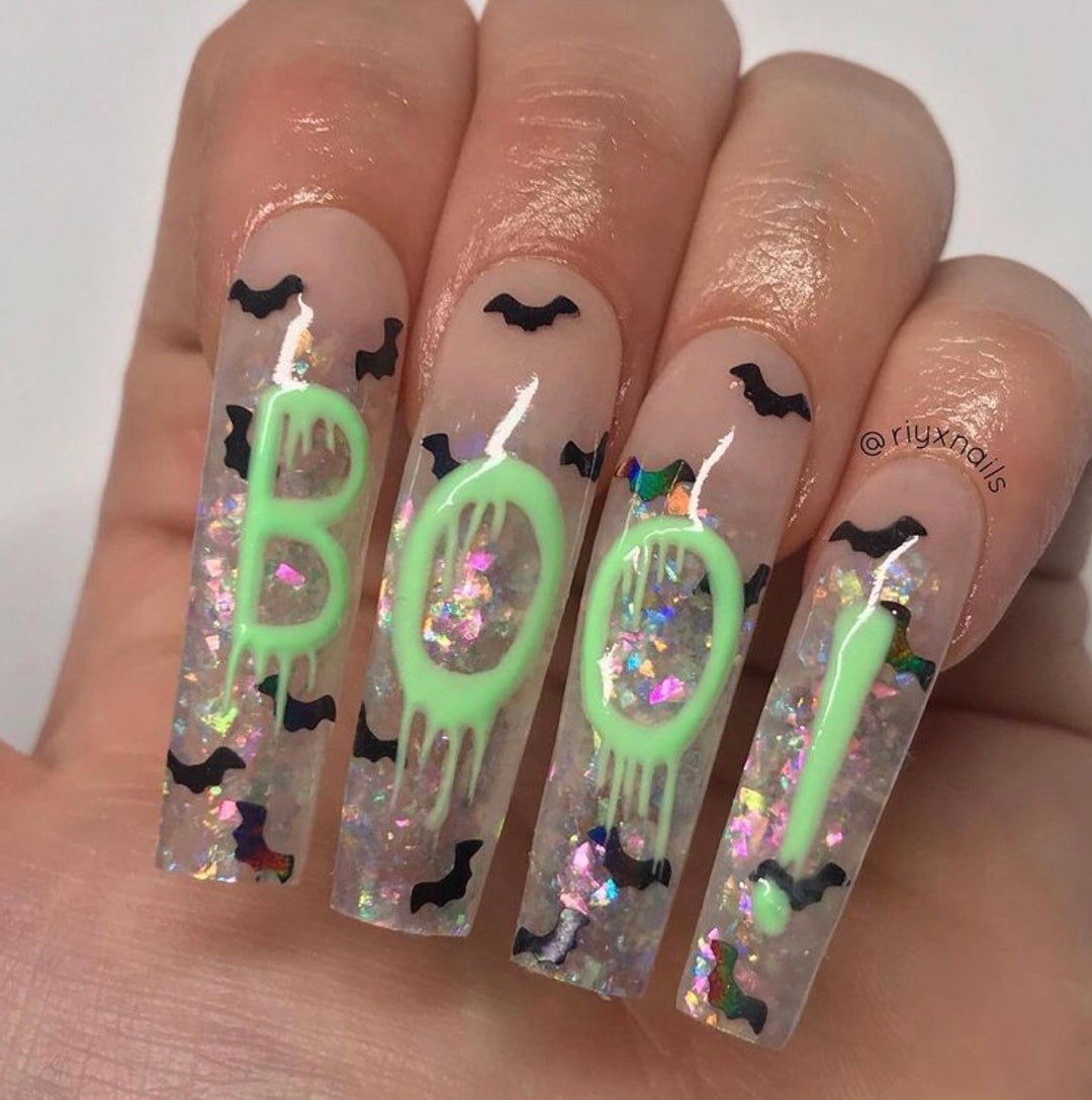 BOO Halloween Press on Nails RIYNAILS - Etsy