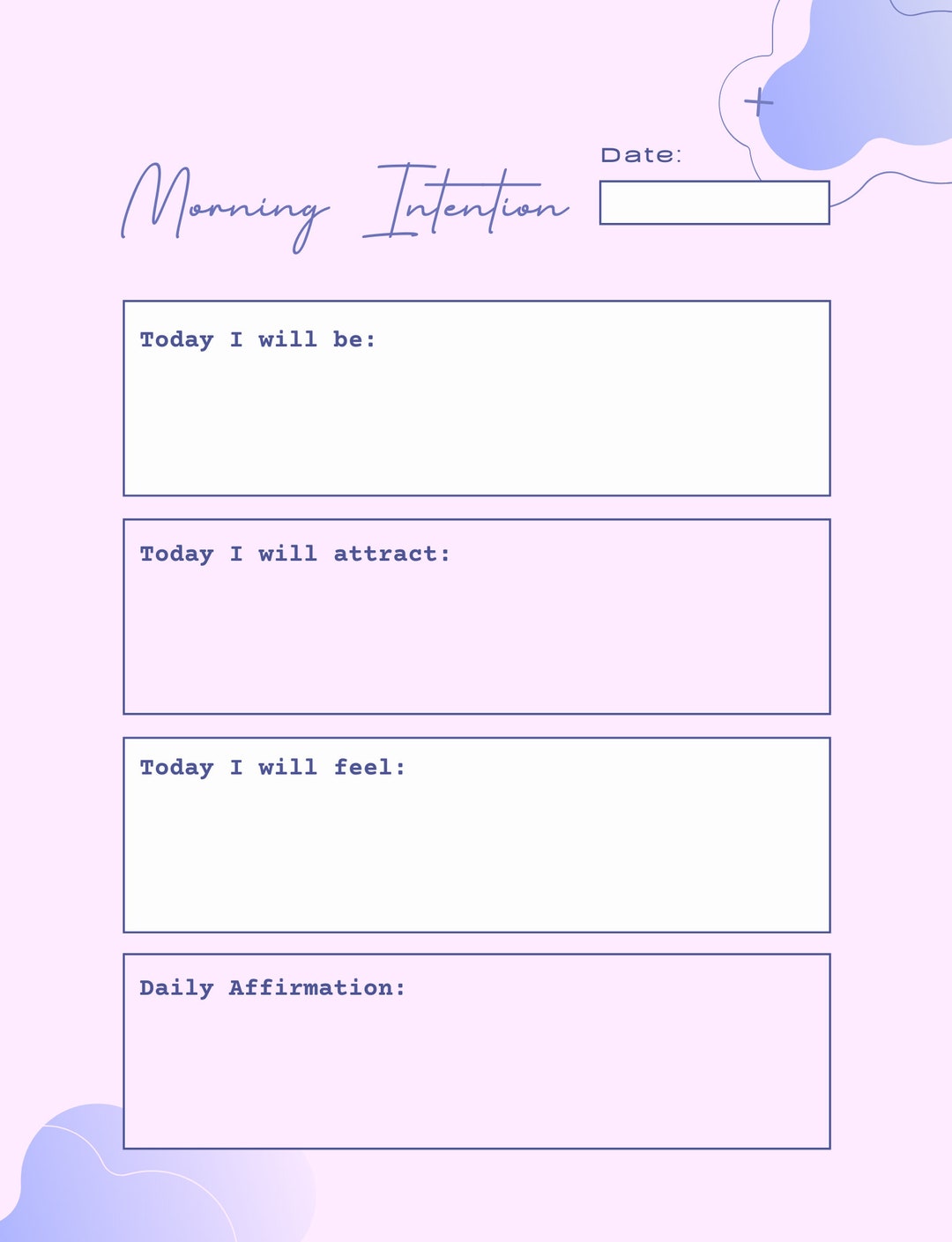 Printable Self Love and Intention Setting Sheets - Etsy