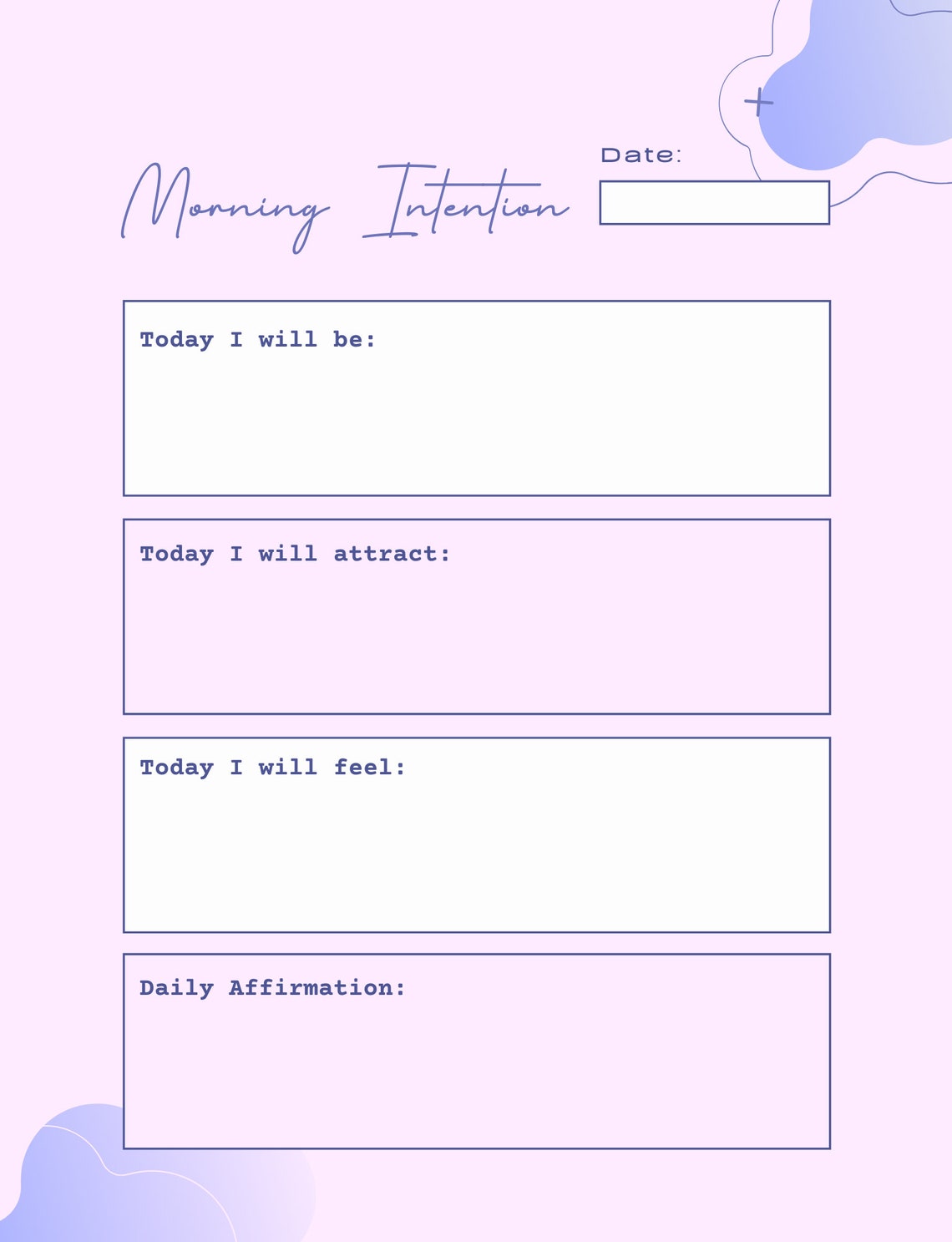 Printable Self Love and Intention Setting Sheets - Etsy
