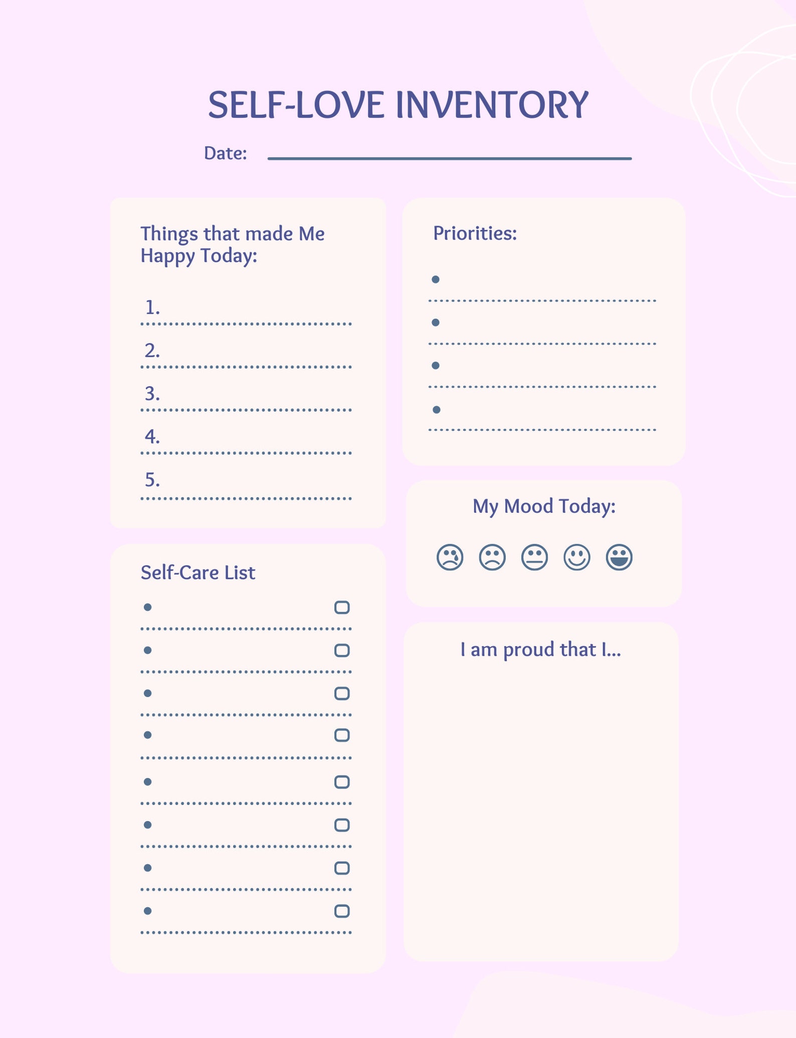 Printable Self Love and Intention Setting Sheets - Etsy