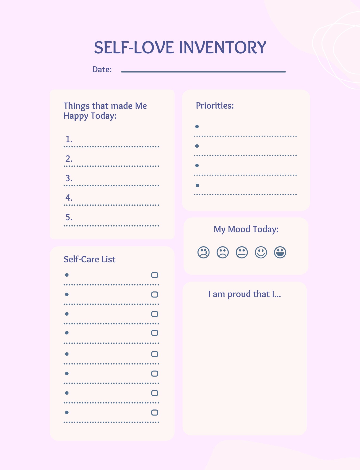 Printable Self Love and Intention Setting Sheets - Etsy