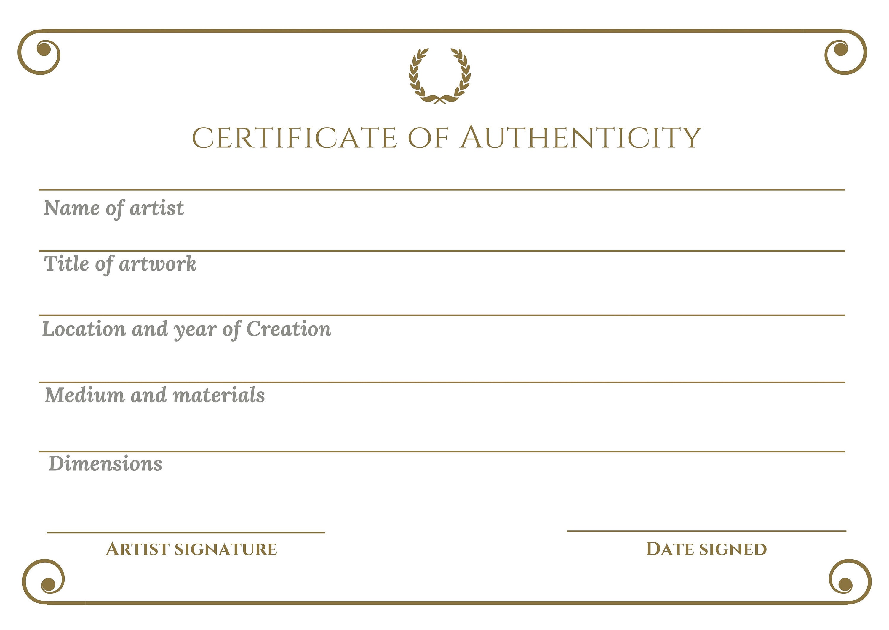 Certificato di autenticità, Certificato di autenticità scaricabile ...