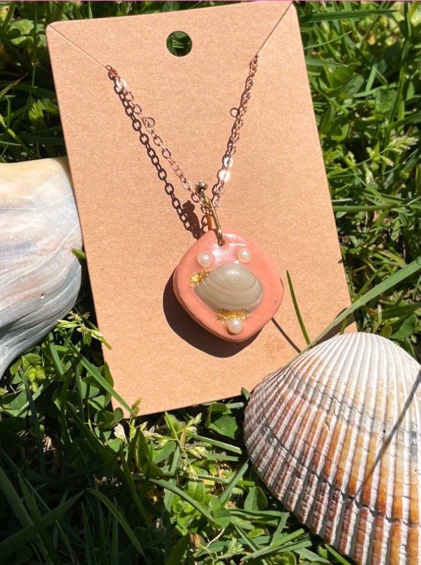 Real Shell Necklace, Clay Pendant Necklace, Coastal Cowgirl Accessories ...