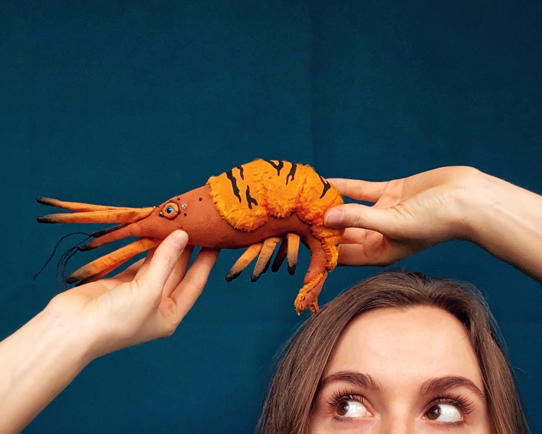 Tiger Shrimp Toy, Weird Stuff Animals, Plush Toys, Ocean Decor, Unique ...