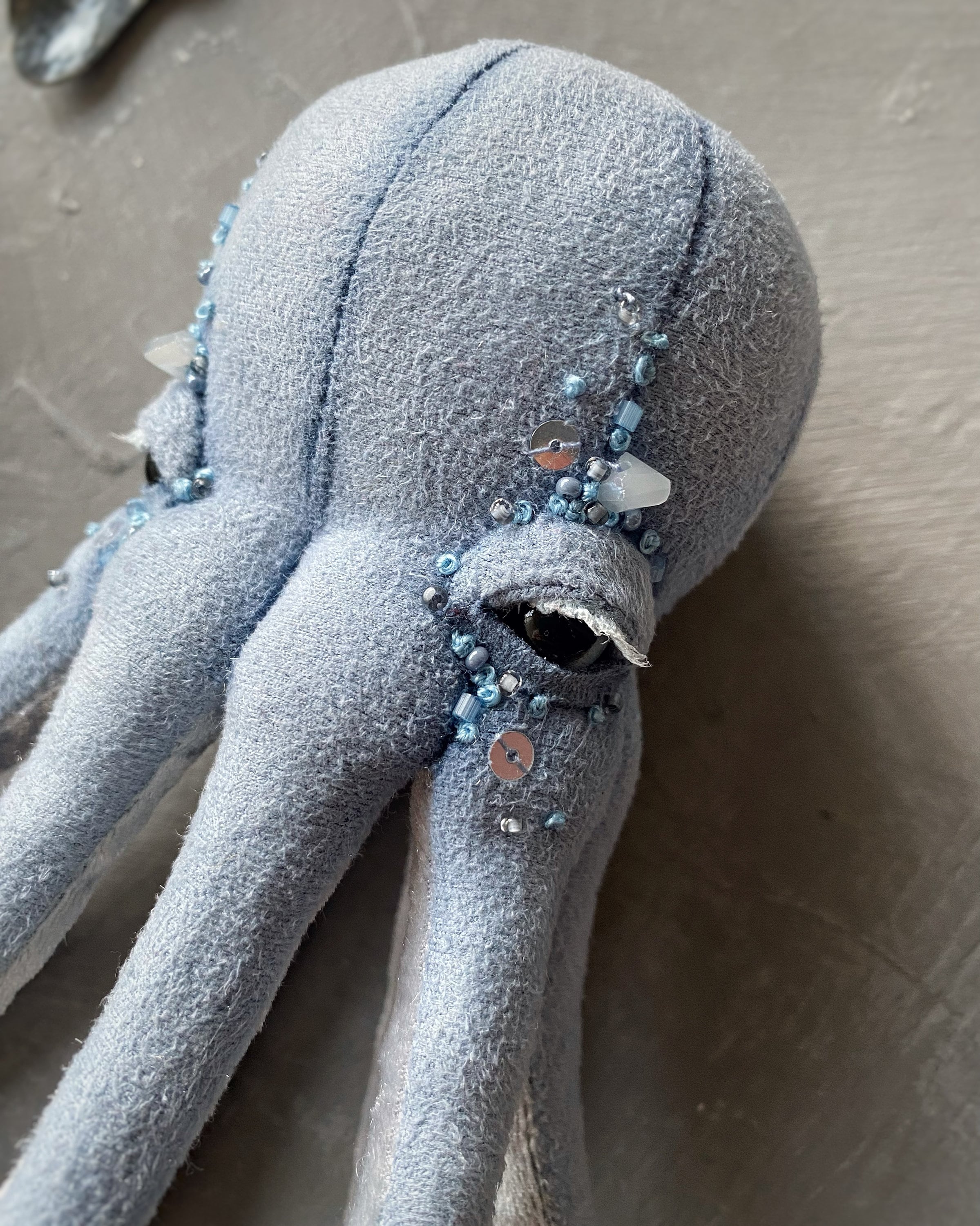 Octopus Plush Art Toy. Stuffed Animals. Handmade Blue Home Decor ...