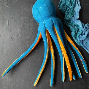 Octopus Embroidered Plush Toy. Handmade Home Decor. House Warming Gift ...